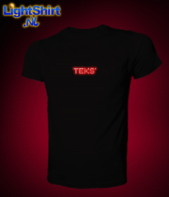 Scrolling LED T-Shirt Rood voor €24,95